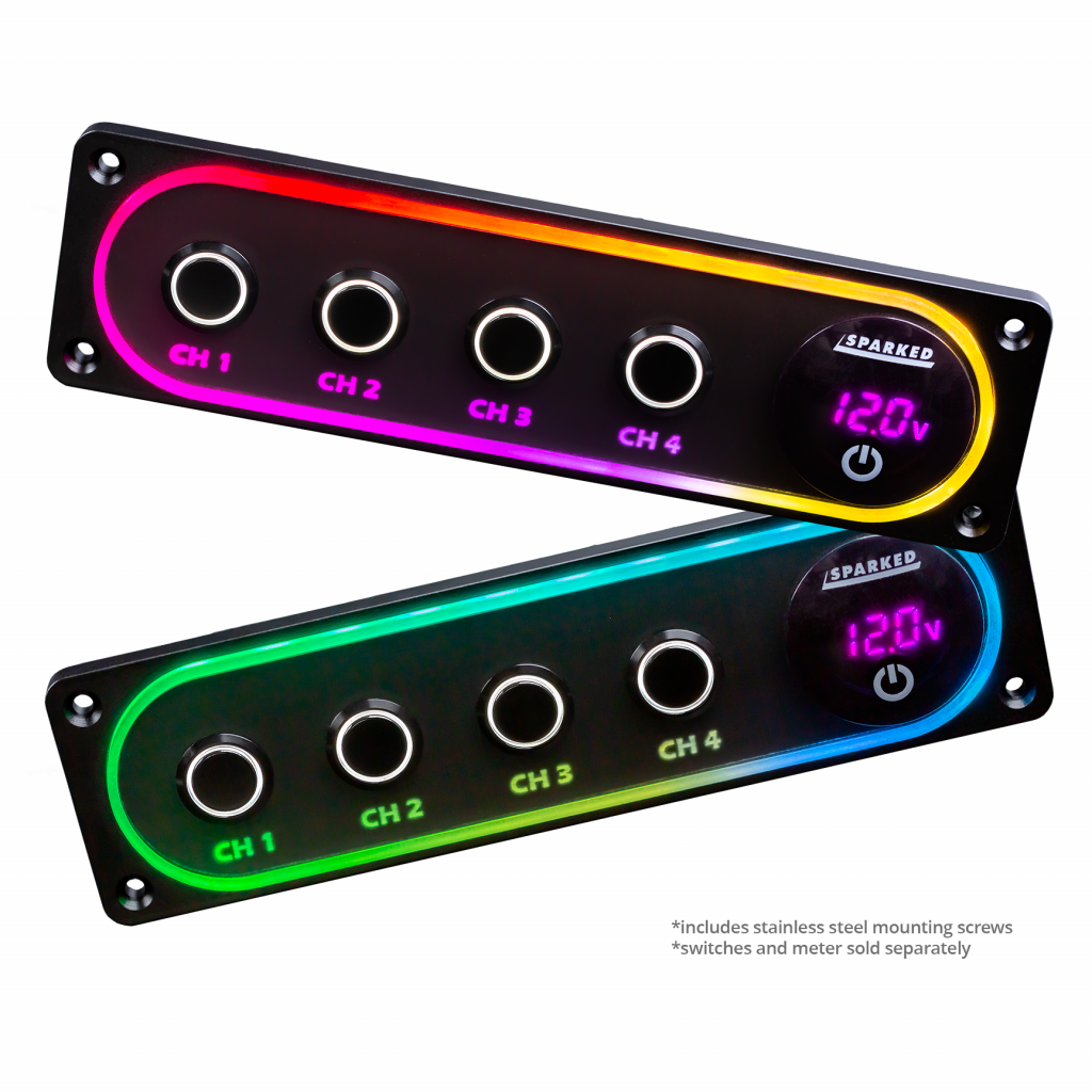 illuminated-din-panel-rgb-sparked-innovations-black - Car Audio Direct